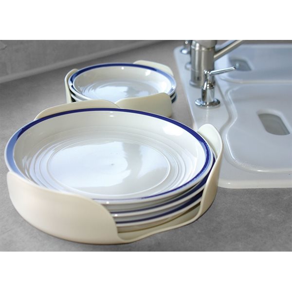 stack-a-plate™ with non-slip backing. use in your cabinet to keep ...